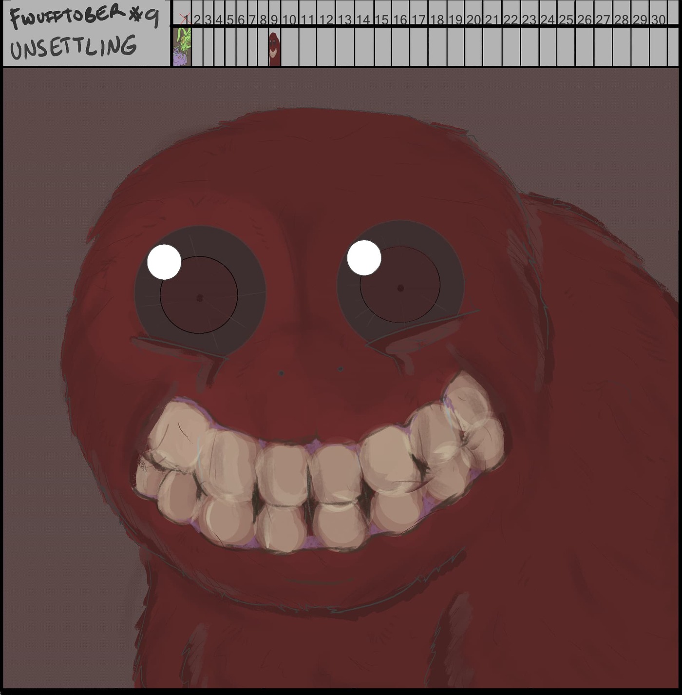 Fwufftobah Day 2 Unsettling Art By Gr1m 1 Fluffy Image Self Posting