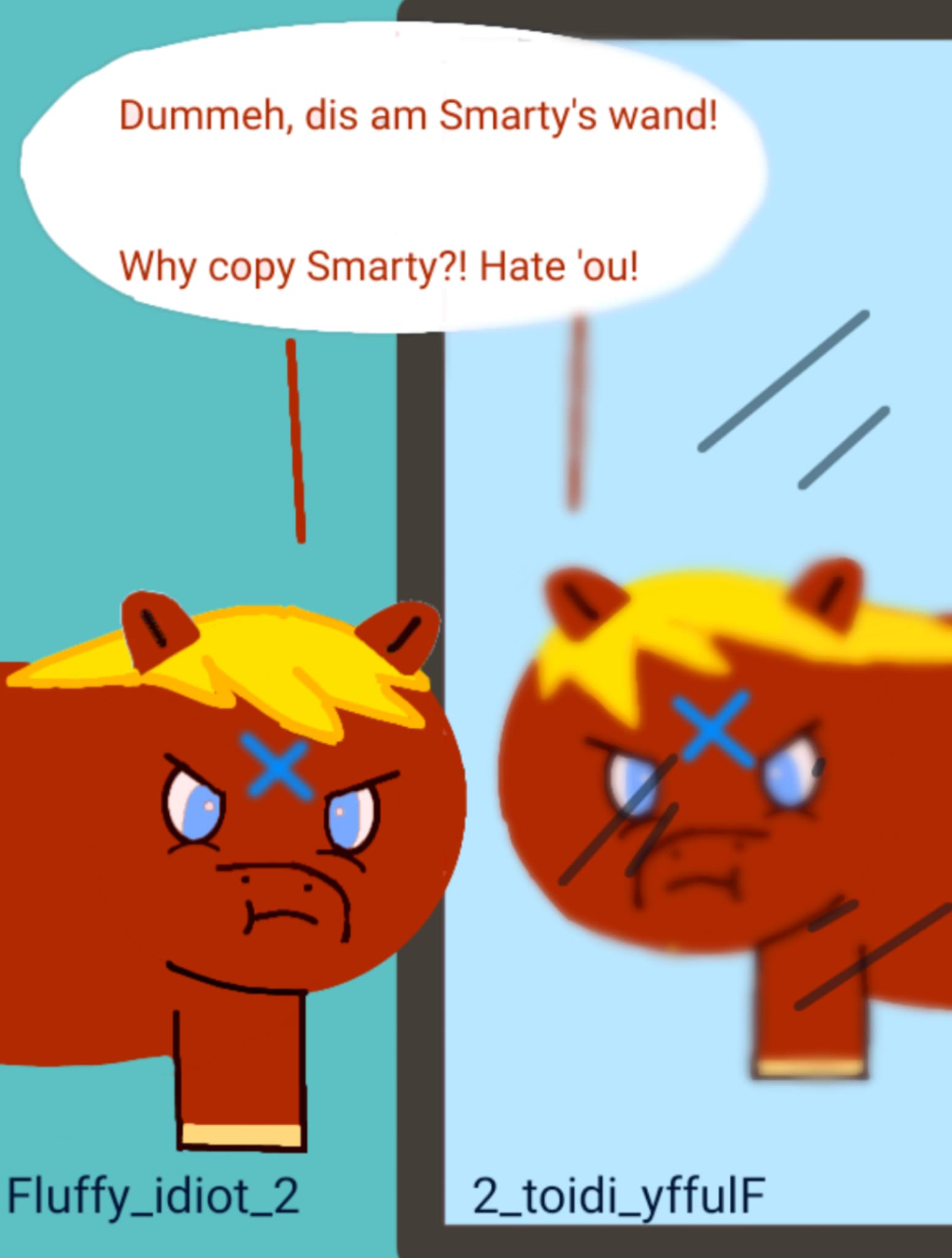 Smarty Fails The Mirror Test Fluffy idiot 2 Fluffy Image Self